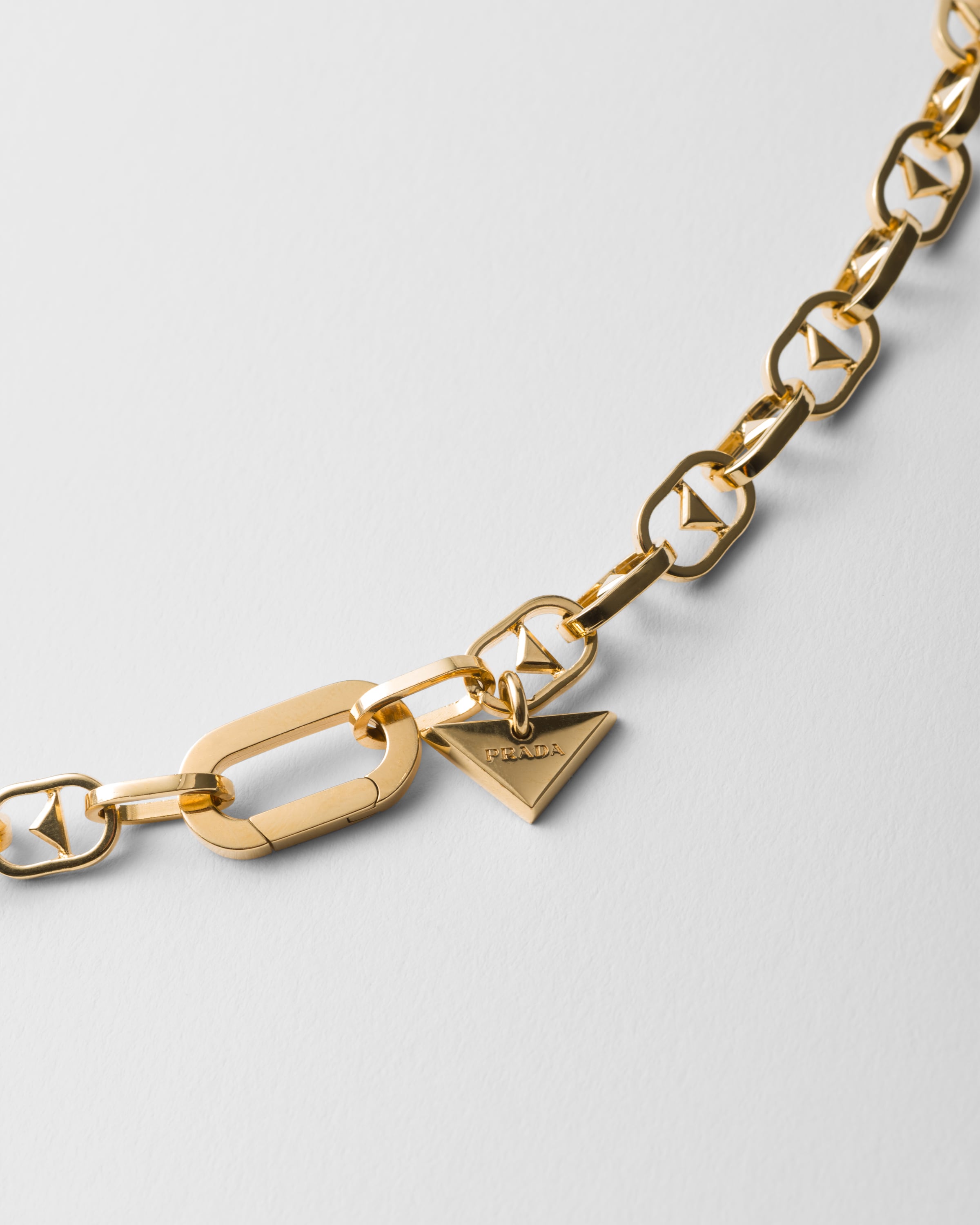 Prada Metal Chain Necklace - Gold | Editorialist
