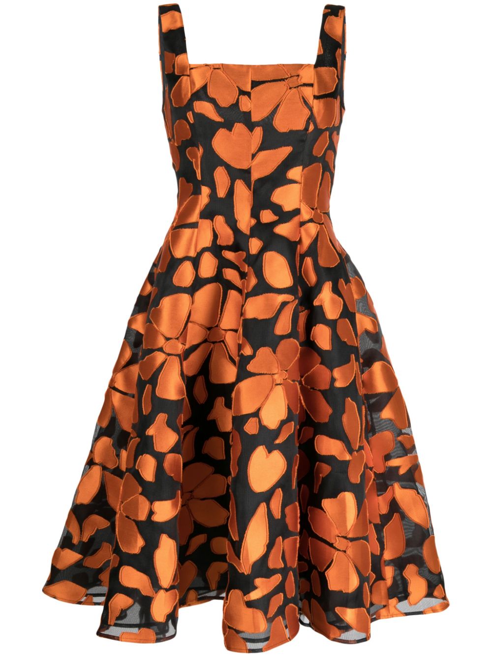 Amsale Floral Appliqu A-Line Dress In Orange - 60% Off | Editorialist