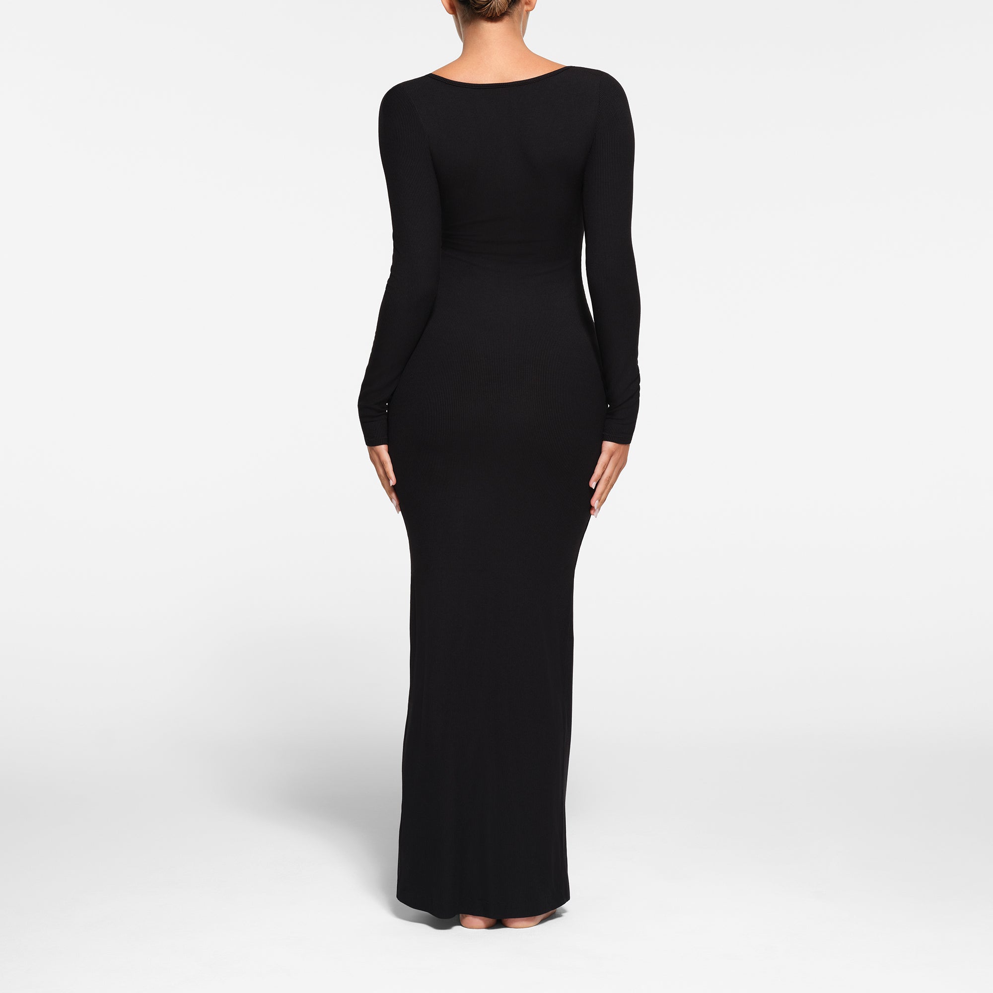 Skims Soft Lounge Petite Long Sleeve Dress - Onyx | Editorialist