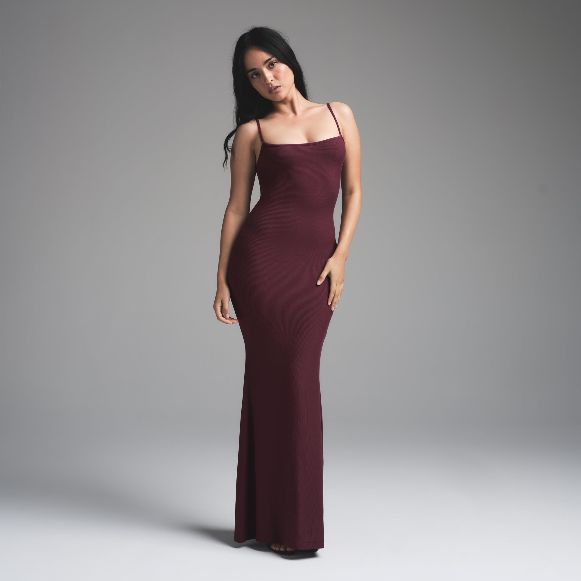 Skims Petite Long Slip Dress | Red | | Soft Lounge - Onyx | Editorialist Skims Petite Long Slip Dress | Red | | Soft Lounge - Onyx | Editorialist