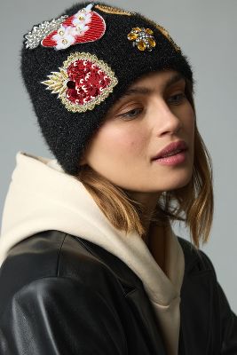 Anthropologie Patch Beanie In Black - 50% Off | Editorialist display picture 1