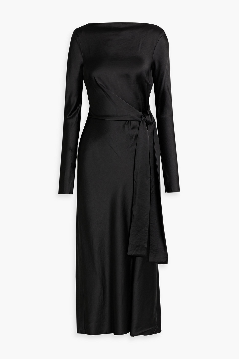 bec and bridge black wrap dress & Agatha Satin Midi In - 65% Off Elisia wrap 070 Shakes Song Black Ball gown wedding dress shirt collar and lapel Color:Creamy White