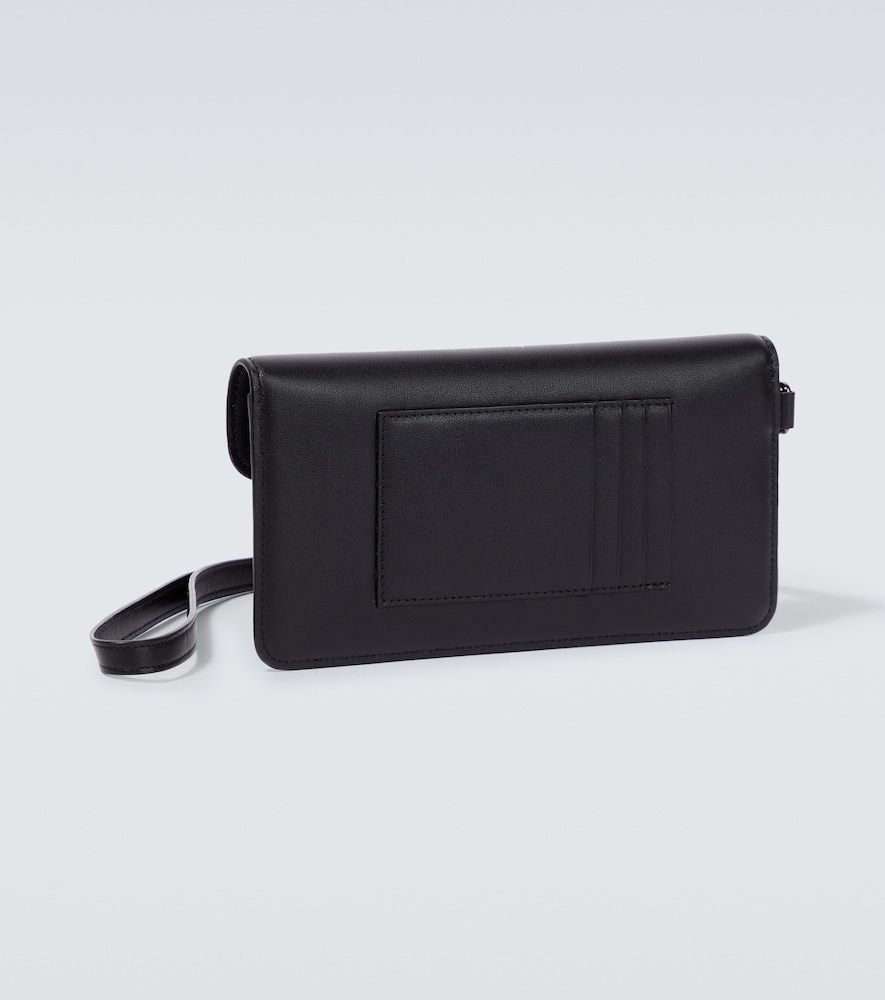 Valentino Garavani Vlogo Leather Phone Case In Black - 30  display picture 3