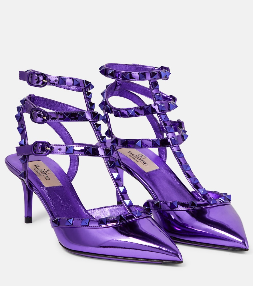Buy Valentino Garavani Rockstud Patent Leather Pumps Purple At
