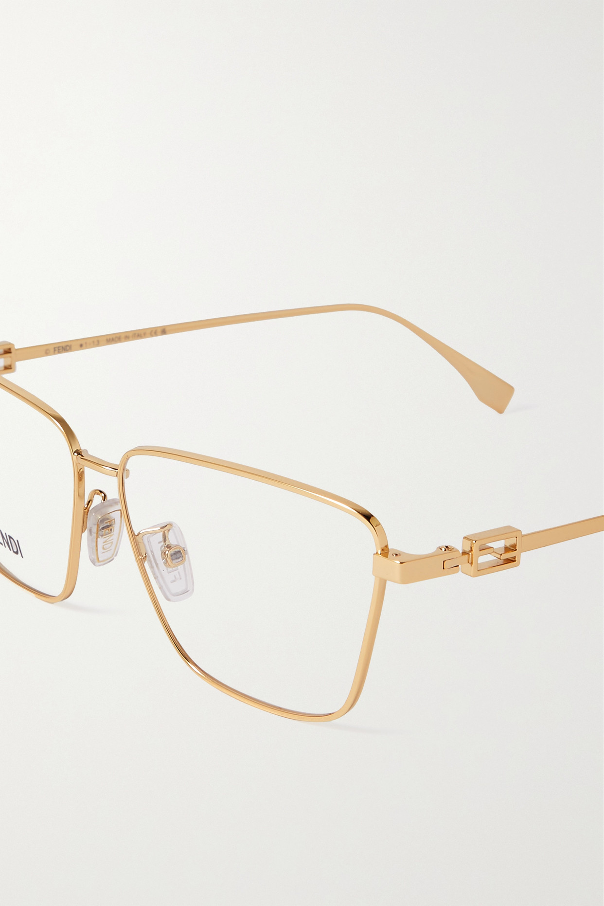 Fendi GOLDand Brown Eyeglasses Fendi Eyeglasses FF 0116 MUV Dark Havana/Gold Cat Eye Frame  main image 2