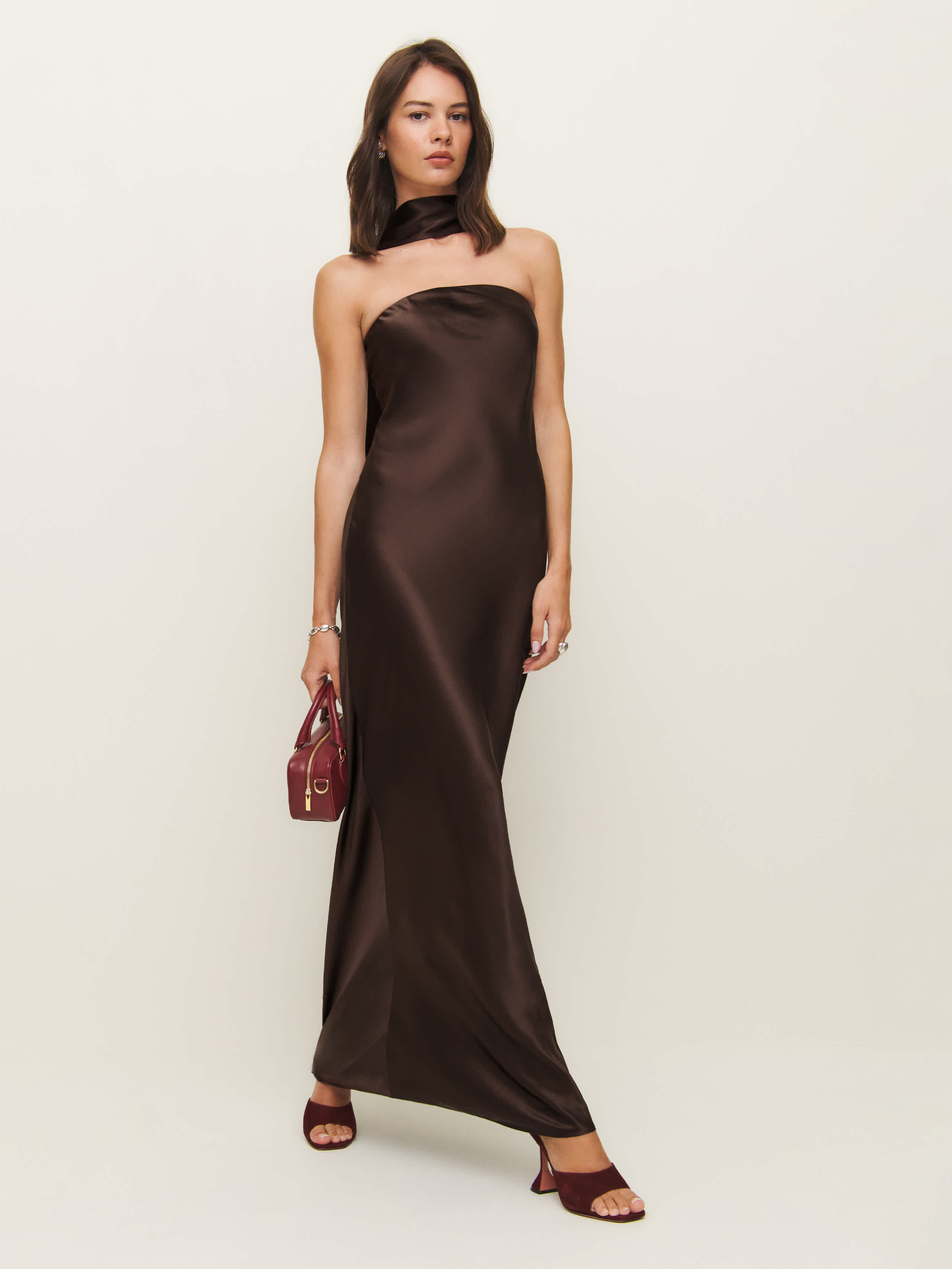 Reformation Grayson Knit Dress In Brown | Editorialist Reformation Grayson Knit Dress In Brown | Editorialist