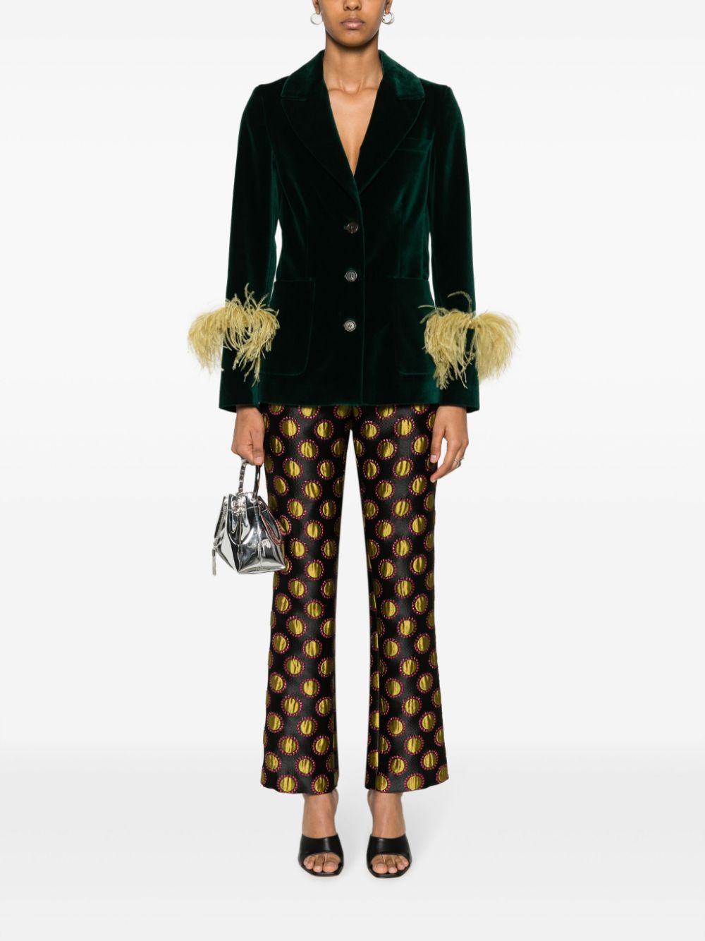 LA DOUBLEJ La DoubleJ Keaton Feather-Detailing Blazer