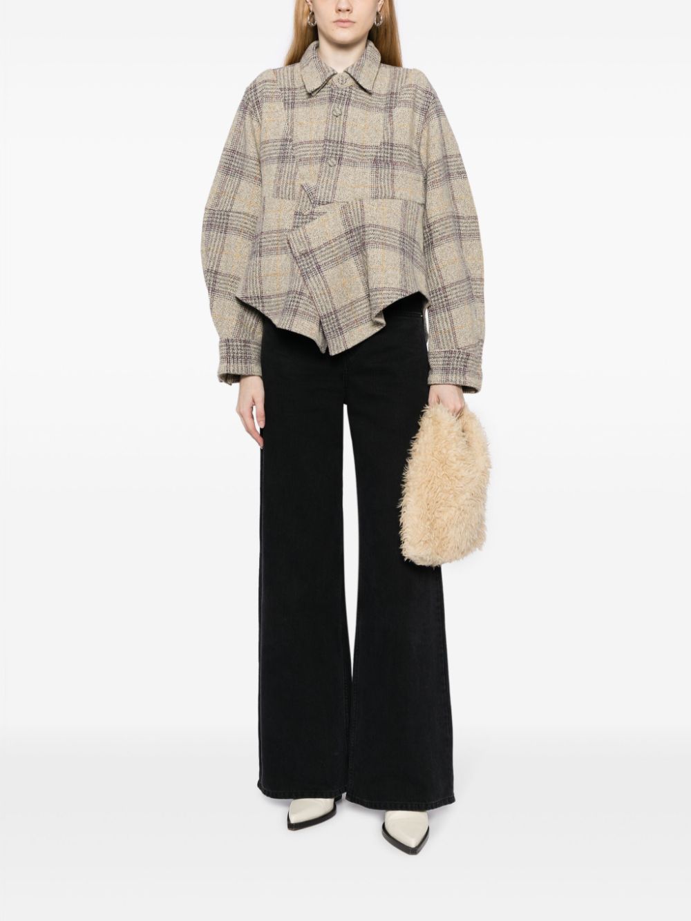 JNBY Check-Print Wool Jacket