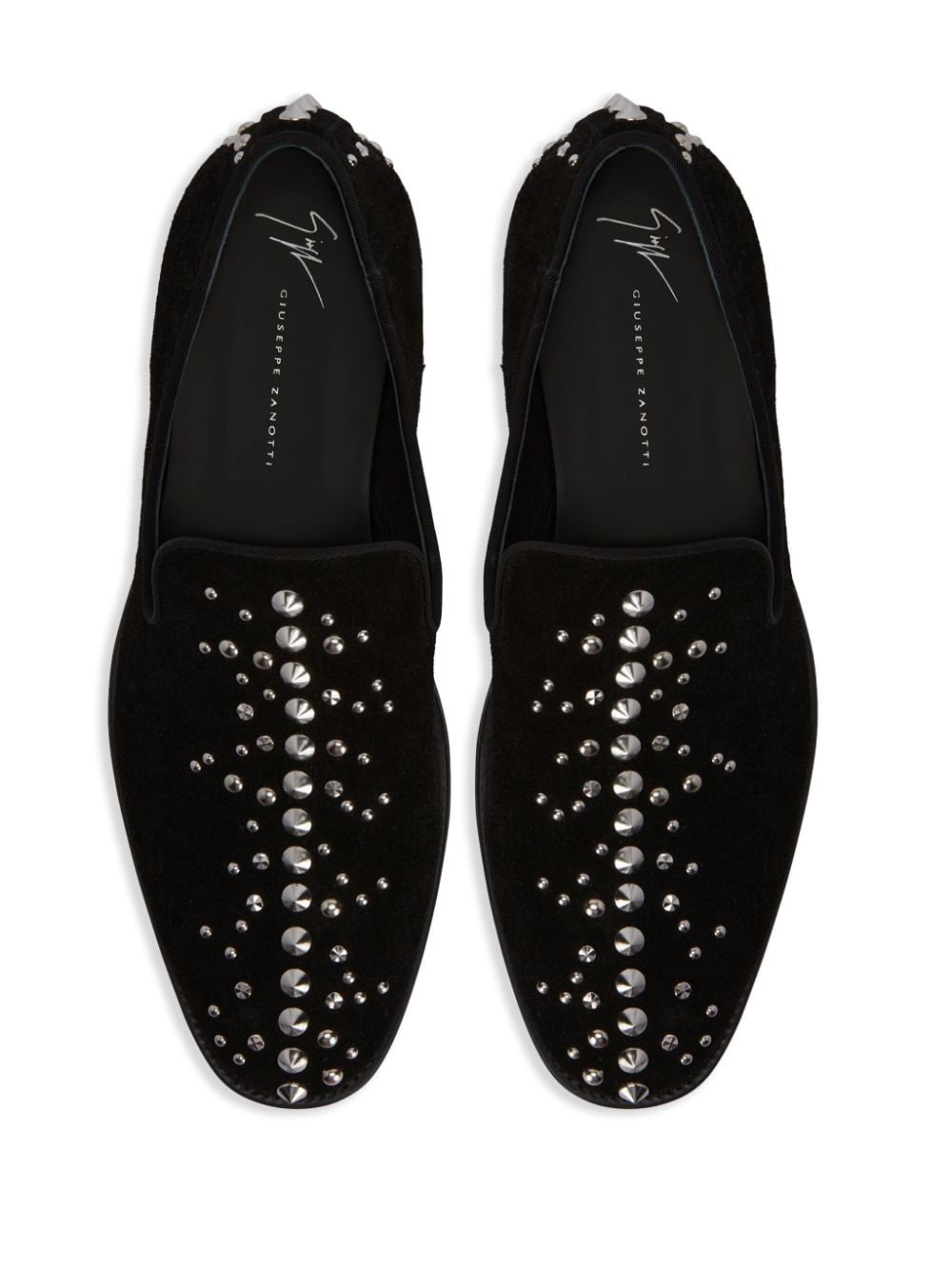 Giuseppe Zanotti Alfredson 15mm Studded Loafers In Black  display picture 1