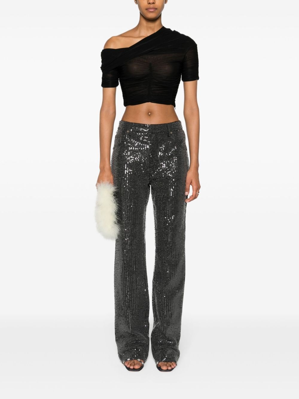 ROTATE BY BIRGER CHRISTENSEN ROTATE BIRGER CHRISTENSEN High-Waisted Sequined Jeans