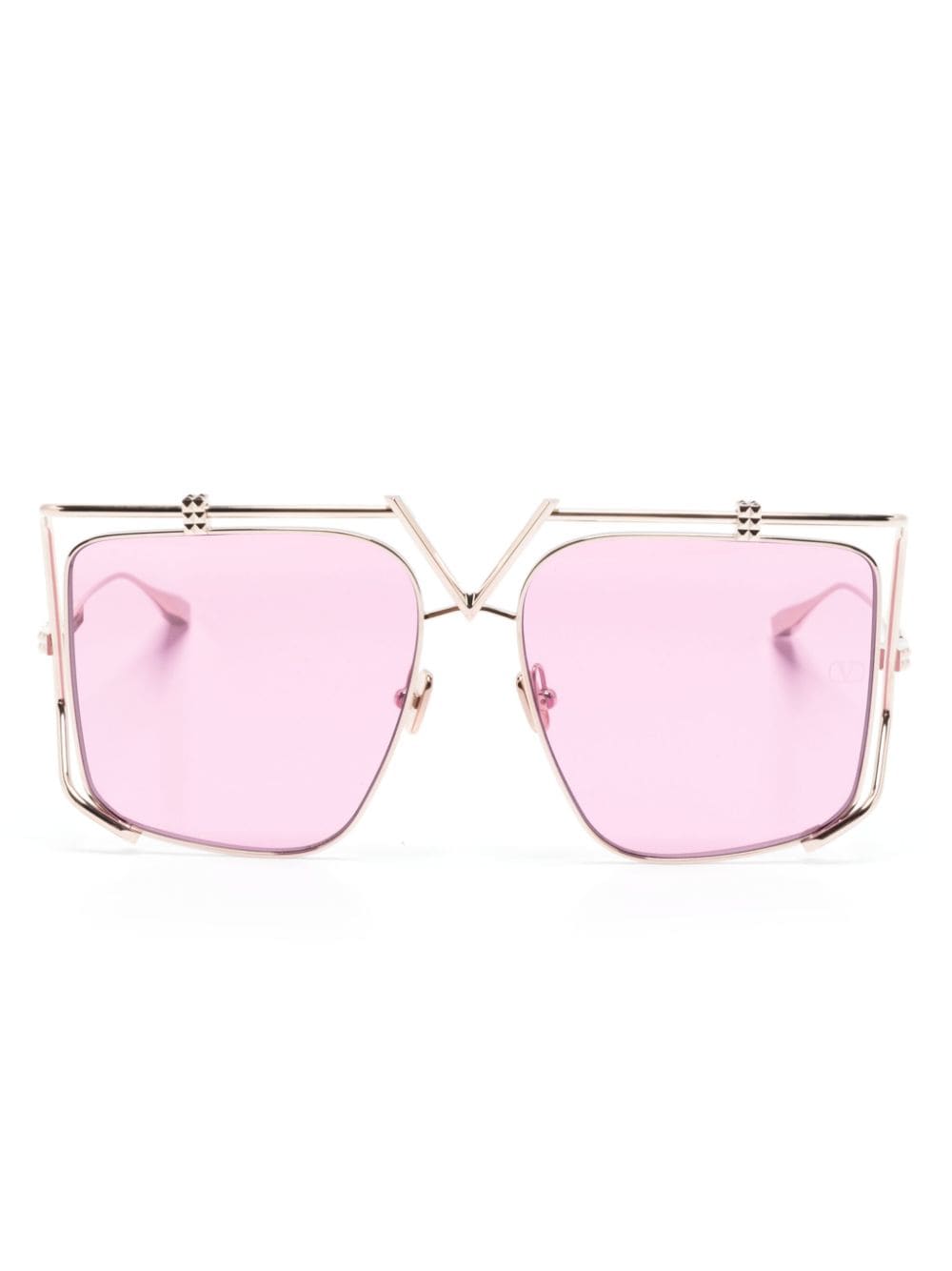 Valentino Garavani V-Light Oversize Sunglasses In Pink - 51  display picture 1