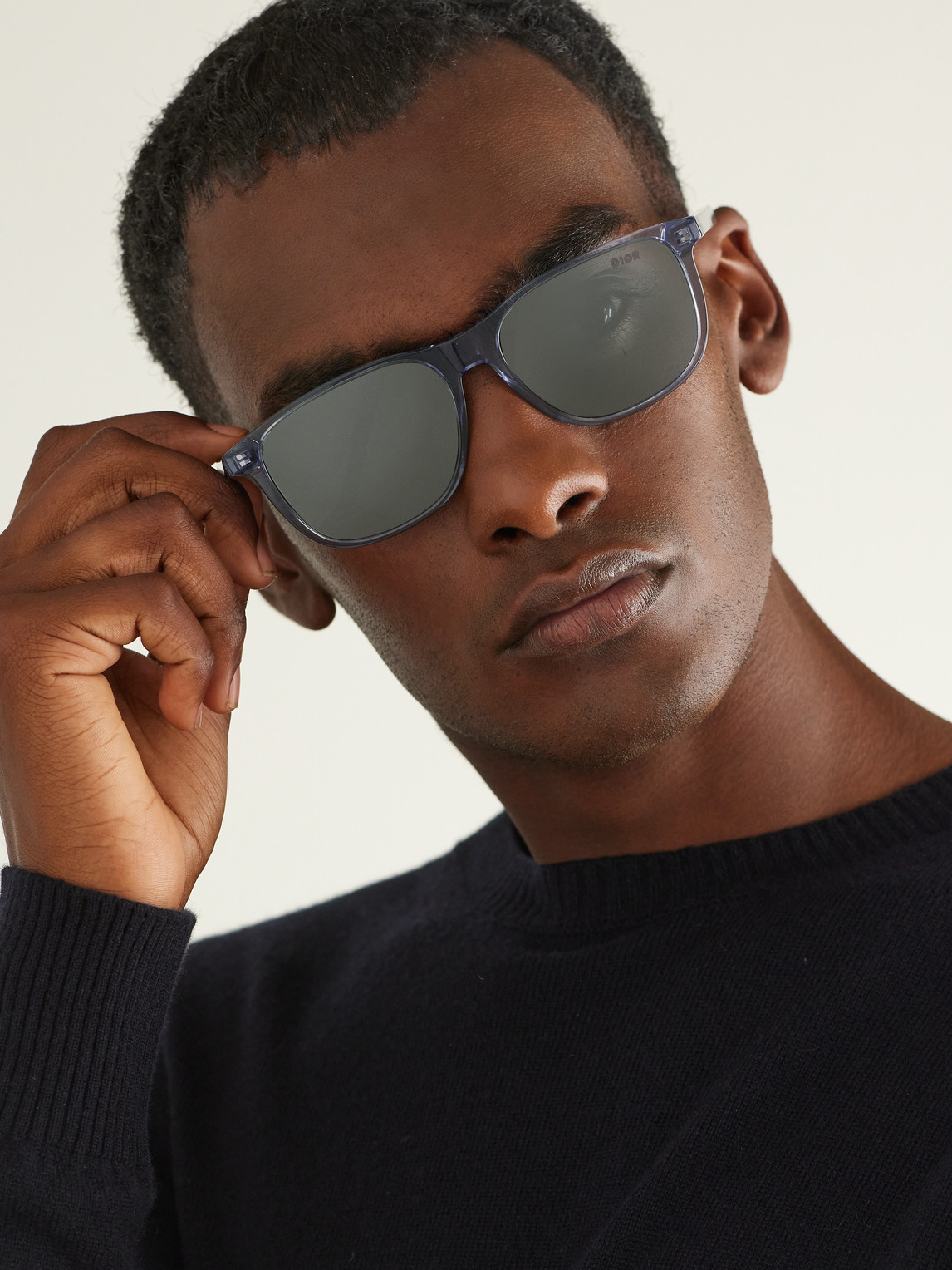 Dior INDIOR S3I 80A4 Square Sunglasses - Blue/Brown New Dior INDIOR S3I 80A4 Transparent Blue/Silver Mirror 56  main image 2