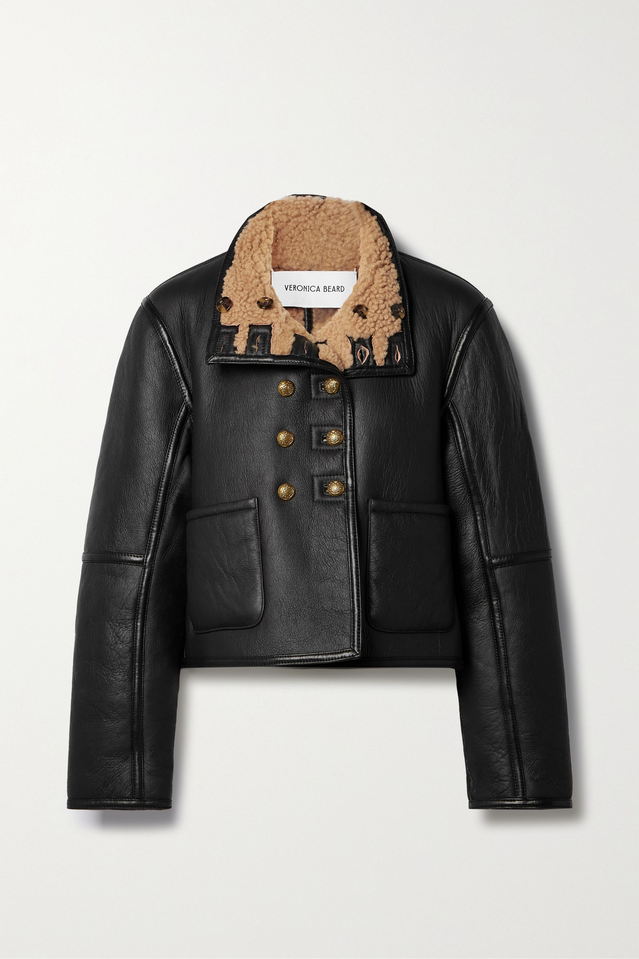 Veronica Beard Headley Reversible Leather And Shearling Jacket In