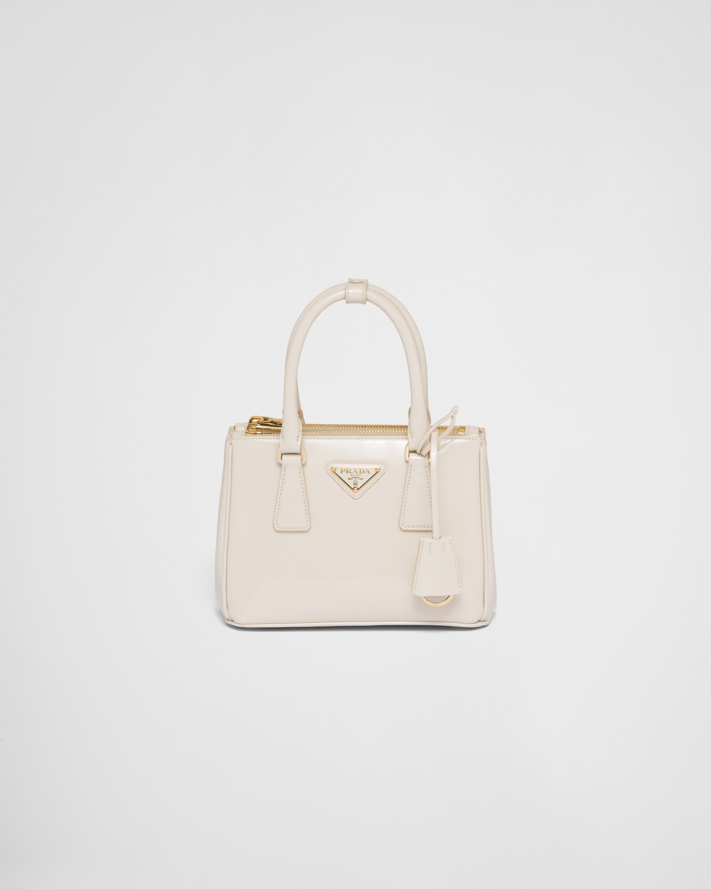 Prada Galleria Mini Patent Leather Bag - Ivory | Editorialist 