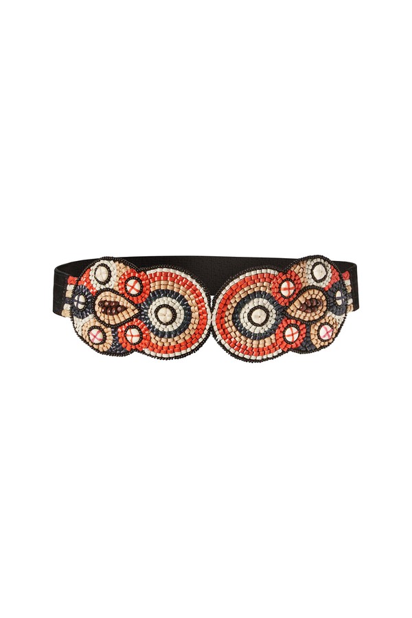 NEW FIGUE women\'s alzira beaded belt in Green 1.25 main image 4