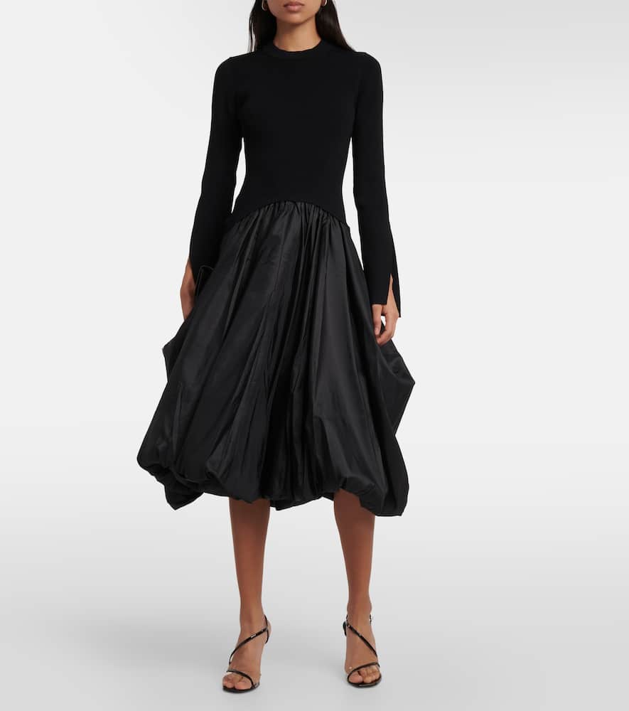 SIMKHAI Kenlie Taffeta-Trimmed Midi Dress