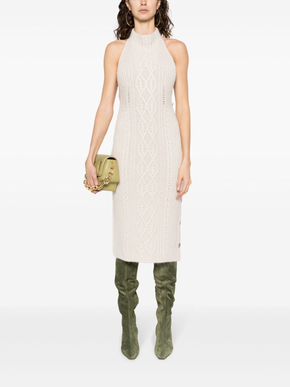PALM ANGELS Palm Angels Open-Back Knitted Midi Dress