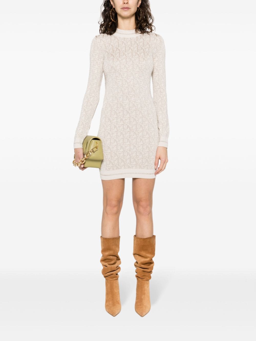 PALM ANGELS Palm Angels Monogram-Jacquard Knitted Minidress