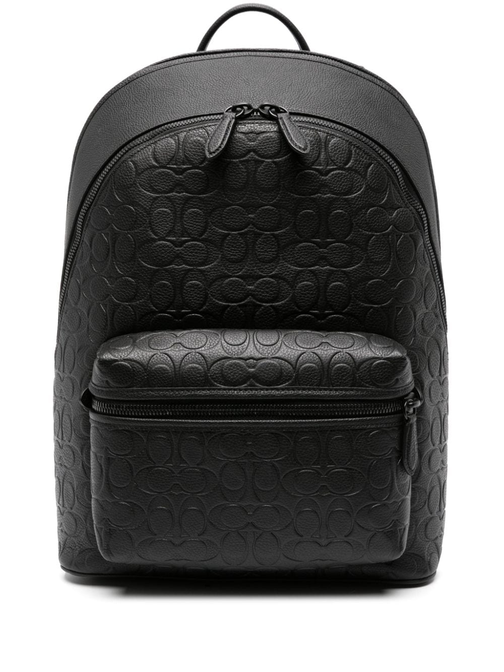 Coach Charter Logo-Pattern Leather Backpack - Black | Editorialist