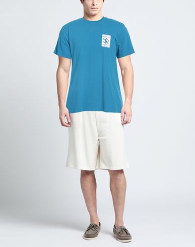 SPORTY & RICH man t-shirt azure size m cotton