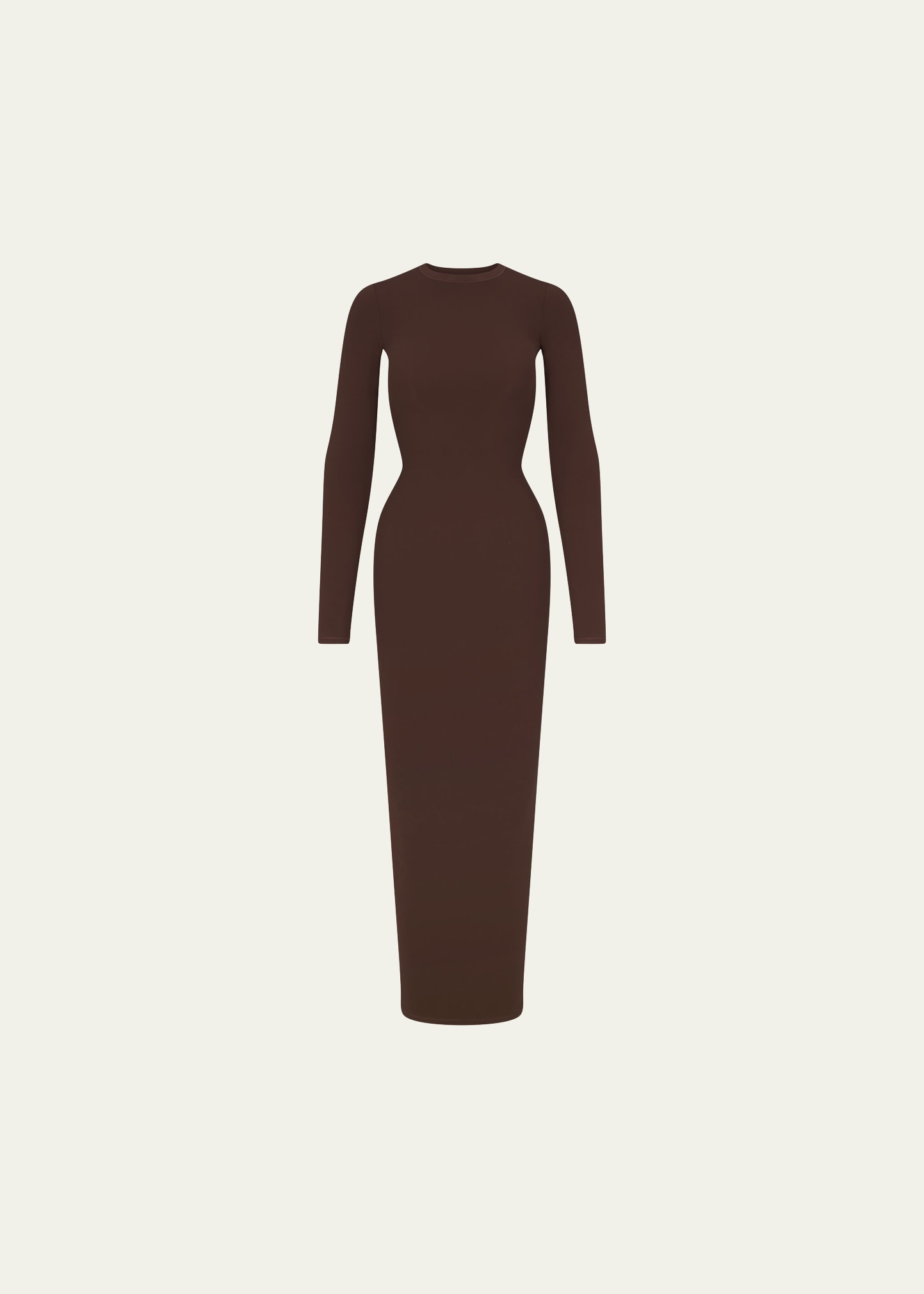 Skims Fits Everybody Long-Sleeve Maxi Dress - Onyx | Editorialist Skims Fits Everybody Long-Sleeve Maxi Dress - Onyx | Editorialist