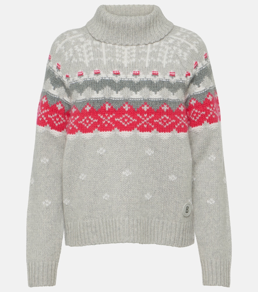 Bogner Samia Fair Isle Cashmere Sweater In Grey 40% Off