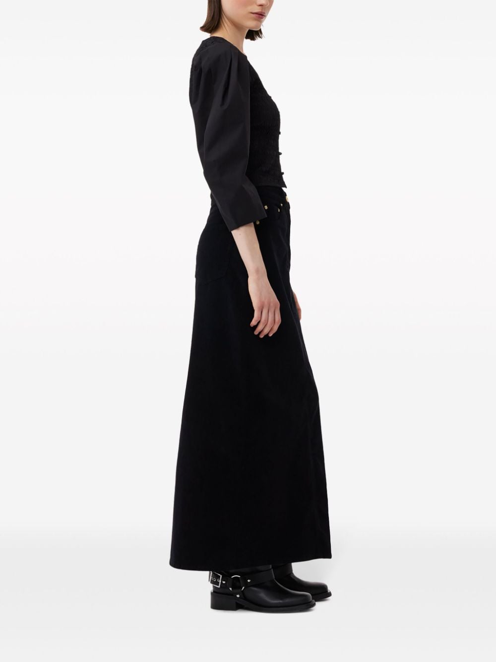 GANNI GANNI U-Neck Cropped Blouse