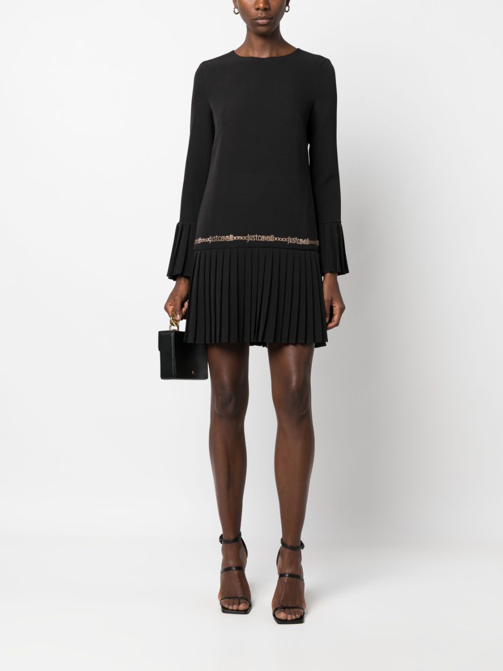 JUST CAVALLI Just Cavalli Logo Studded Mini Dress