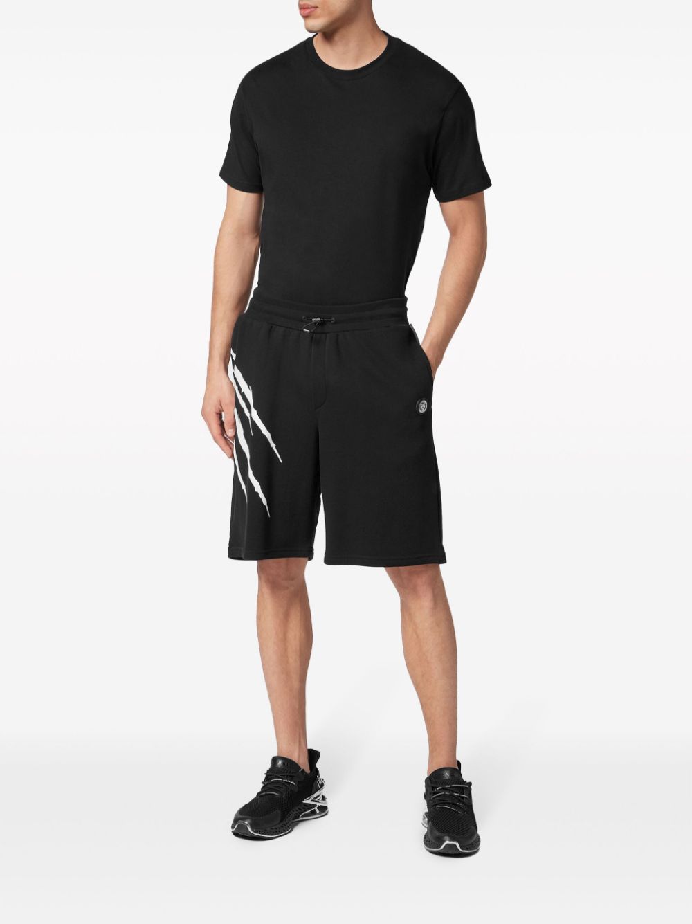 PLEIN SPORT Plein Sport Scratch-Print Track Shorts