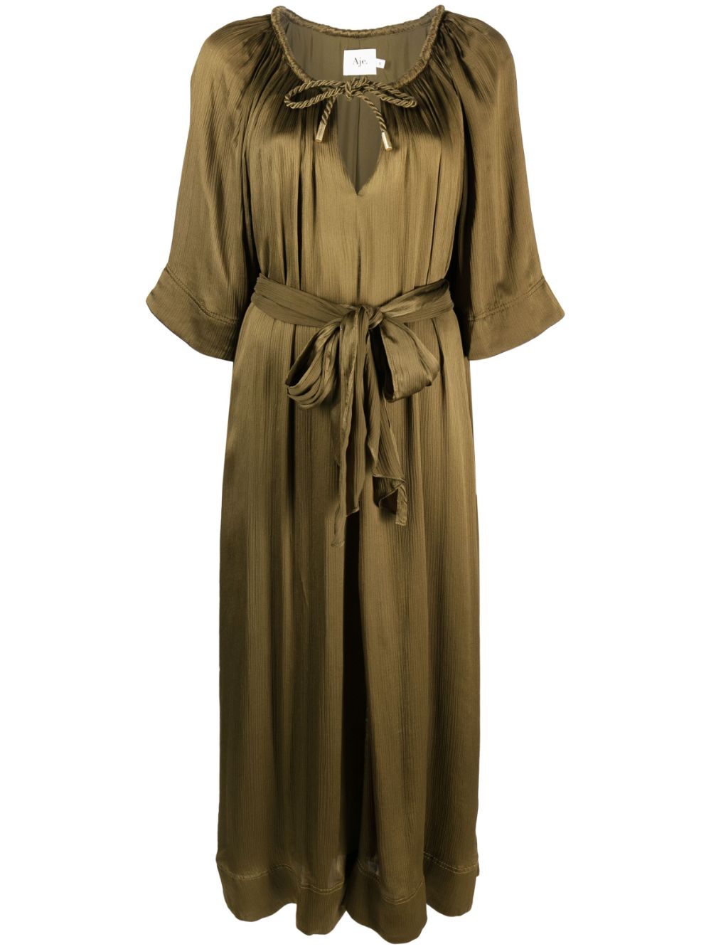 Aje Seraphina Silk Dress - Green | Editorialist