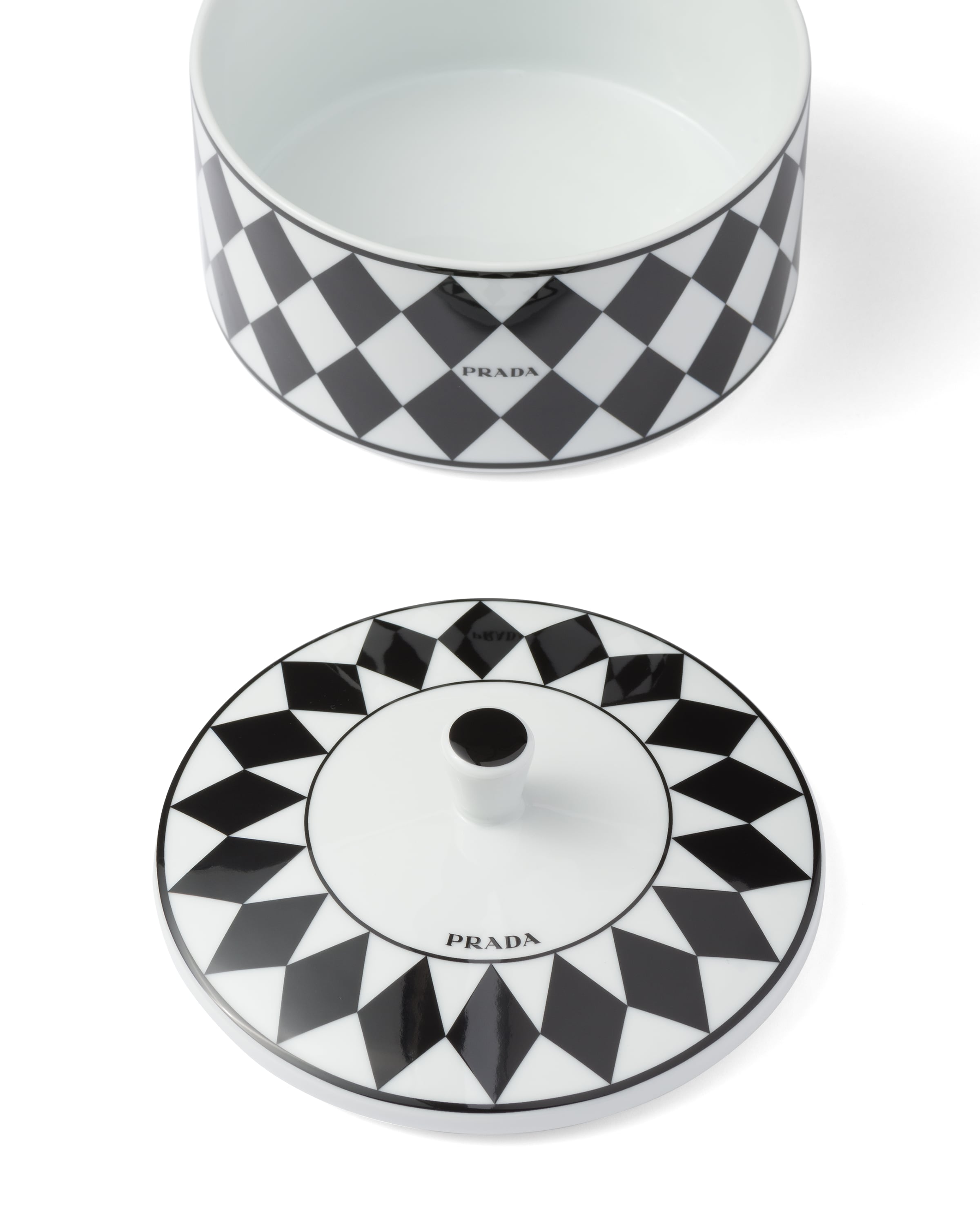 PRADA ポーセリン ボックス Prada Checkerboard Porcelain Box - White | Editorialist