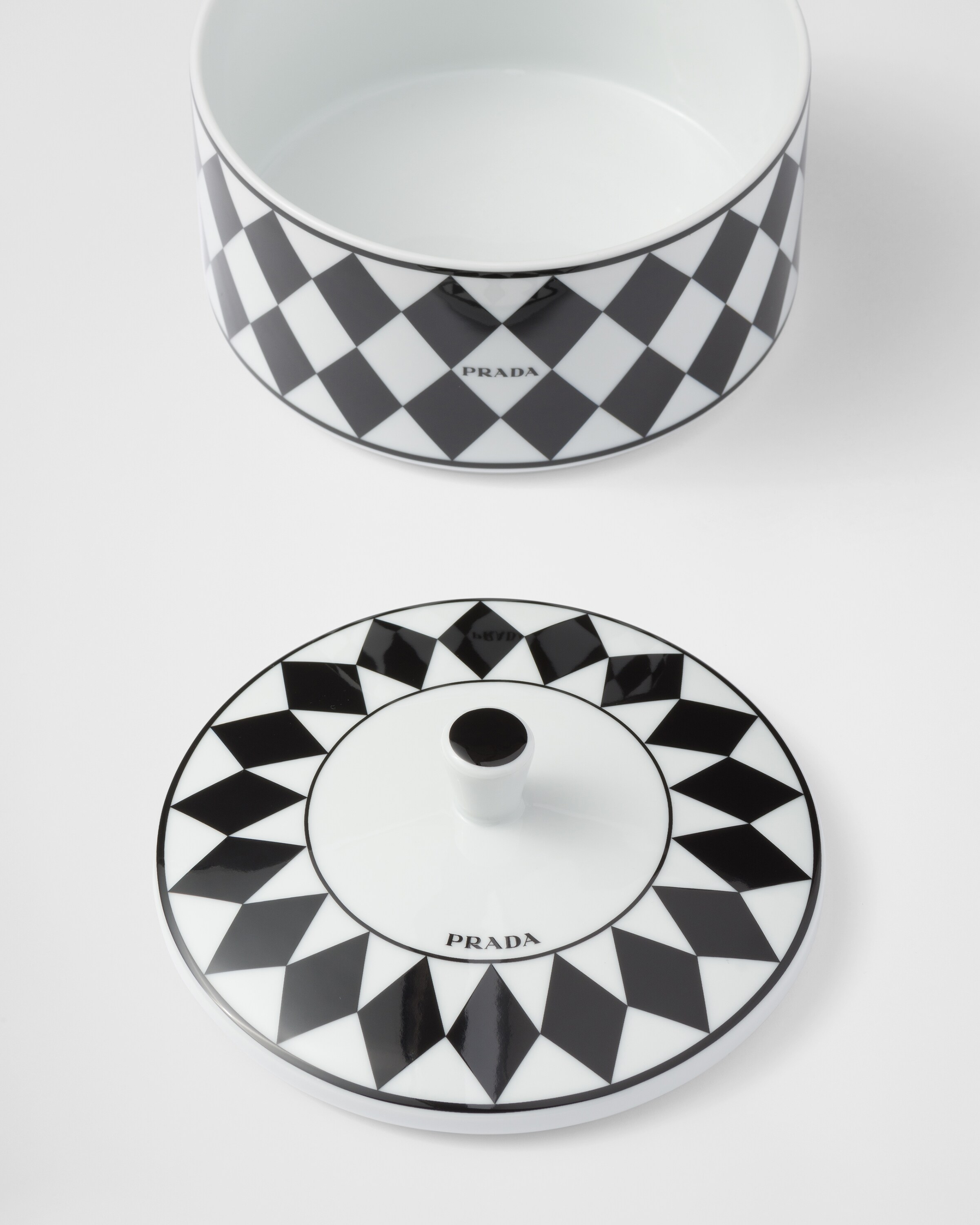 Prada Checkerboard Porcelain Box - White | Editorialist