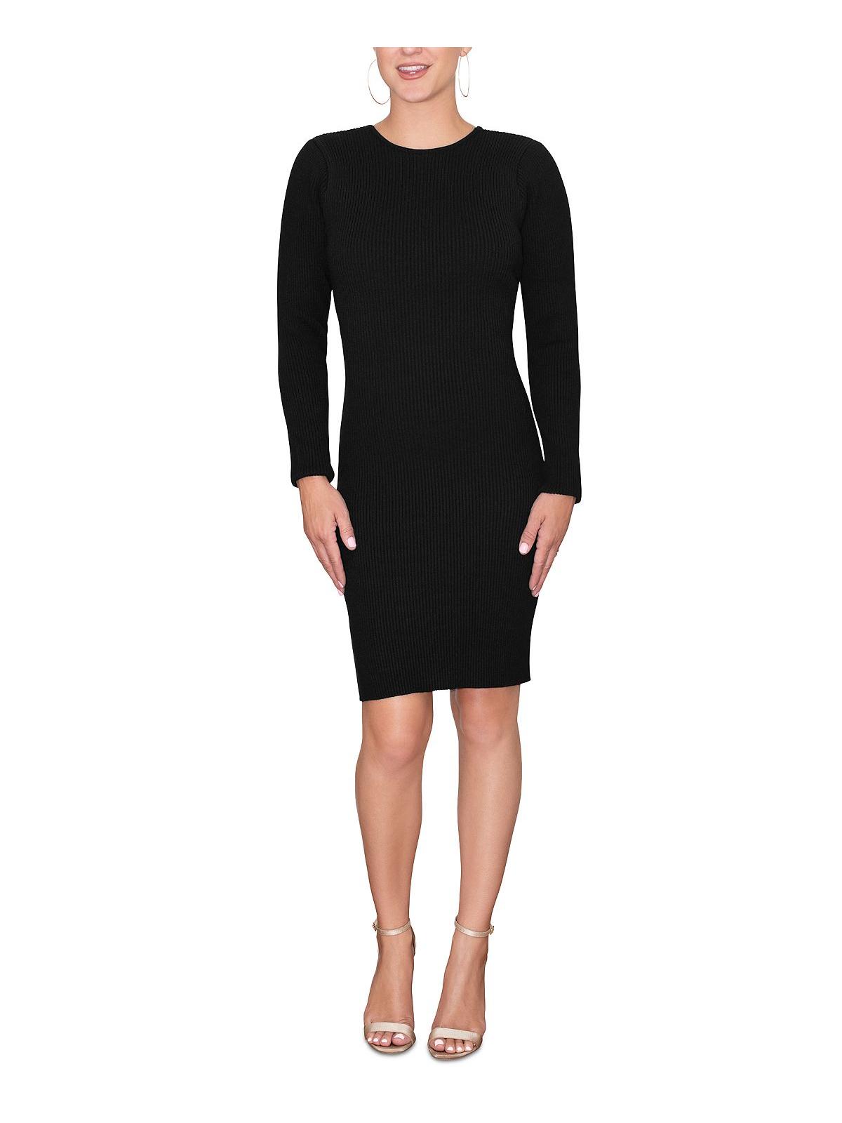 Rachel Rachel Roy Knit Open Back Bodycon Dress In Black 86% Off