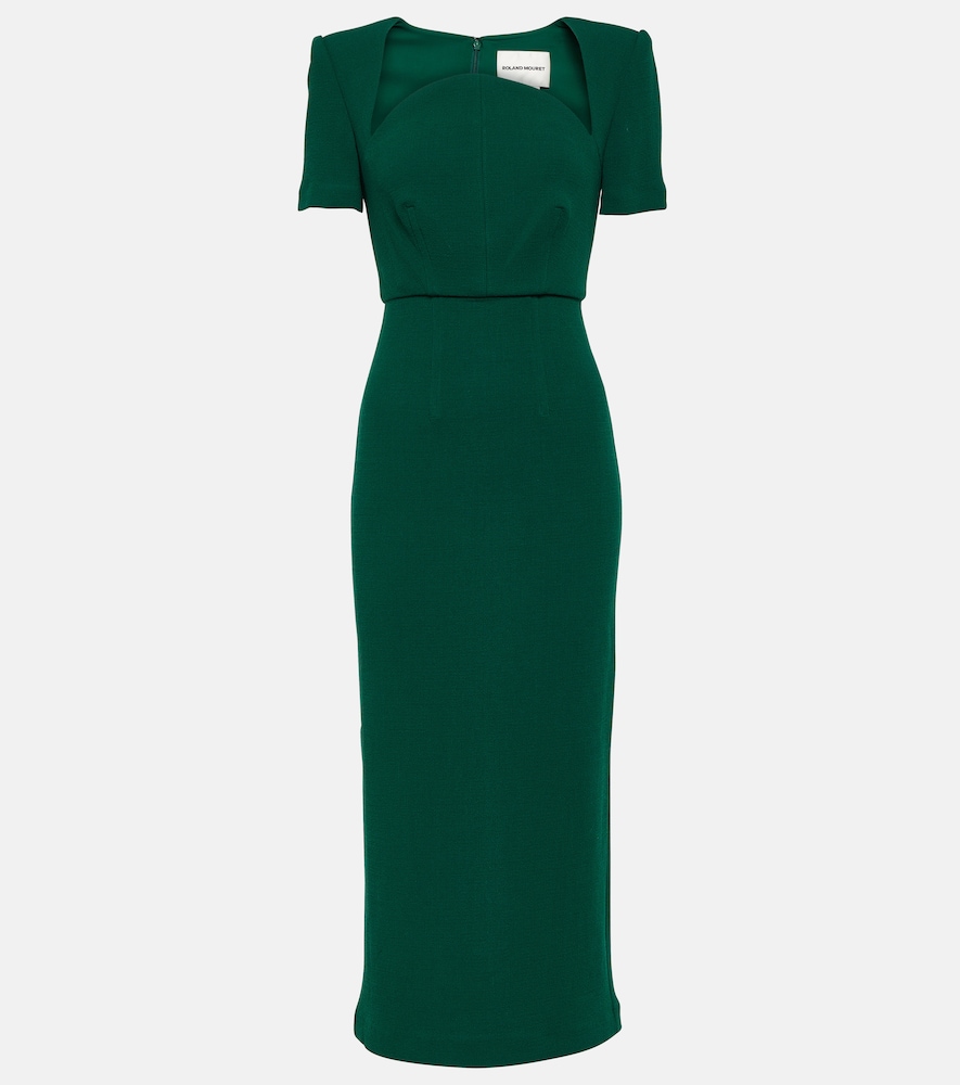 roland mouret green dress Roland Mouret Moon Wool Midi Dress In Green - 40% Off