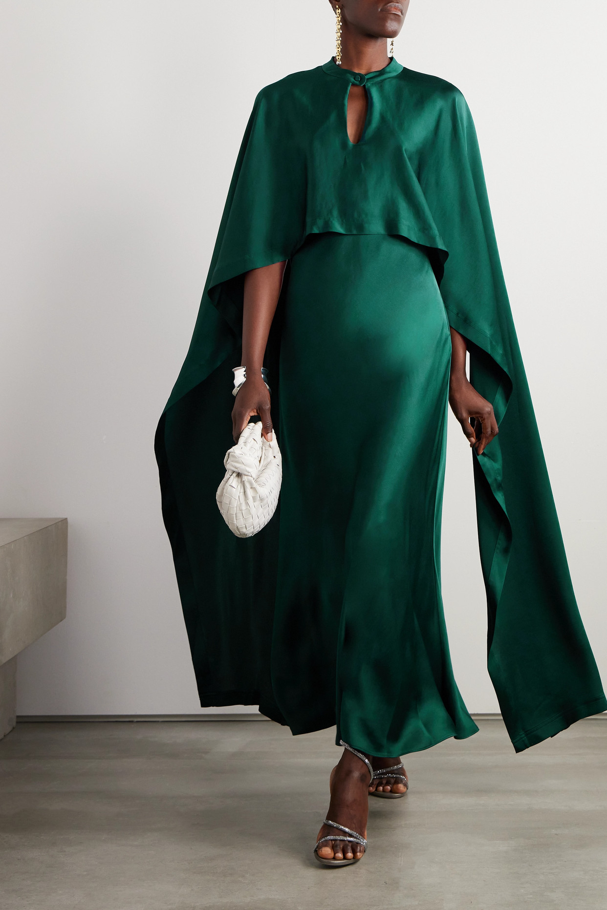 slim fit dress slacks Terani Couture 261M6687 Mother of The Bride Long Formal Cape Dress