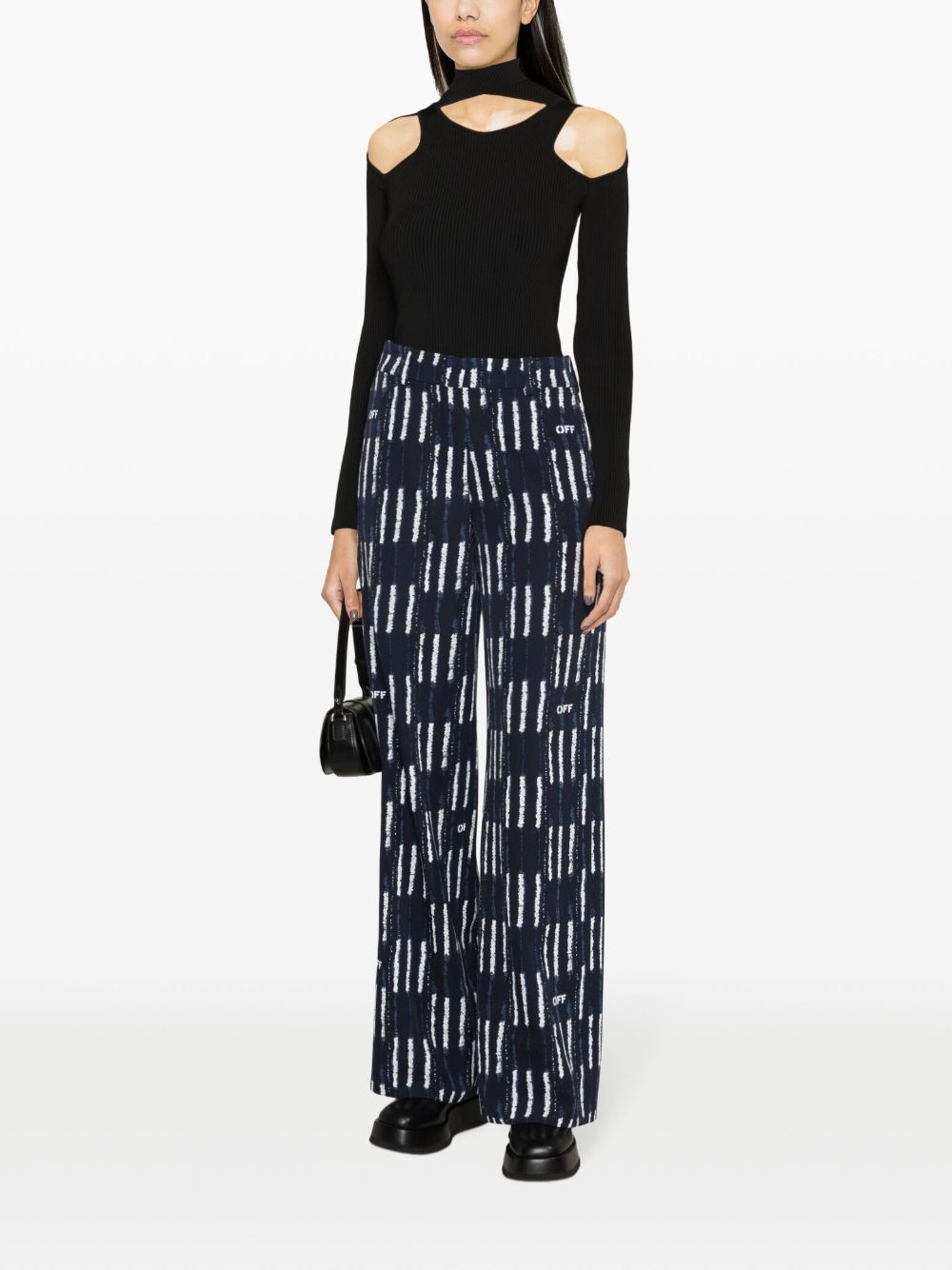 OFF-WHITE Graphic-Print Wide-Leg Trousers