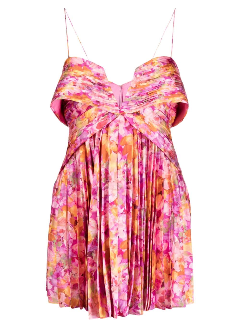 open lace back dress Opulent Accordion Pleat Mini Dress Pink main image 0