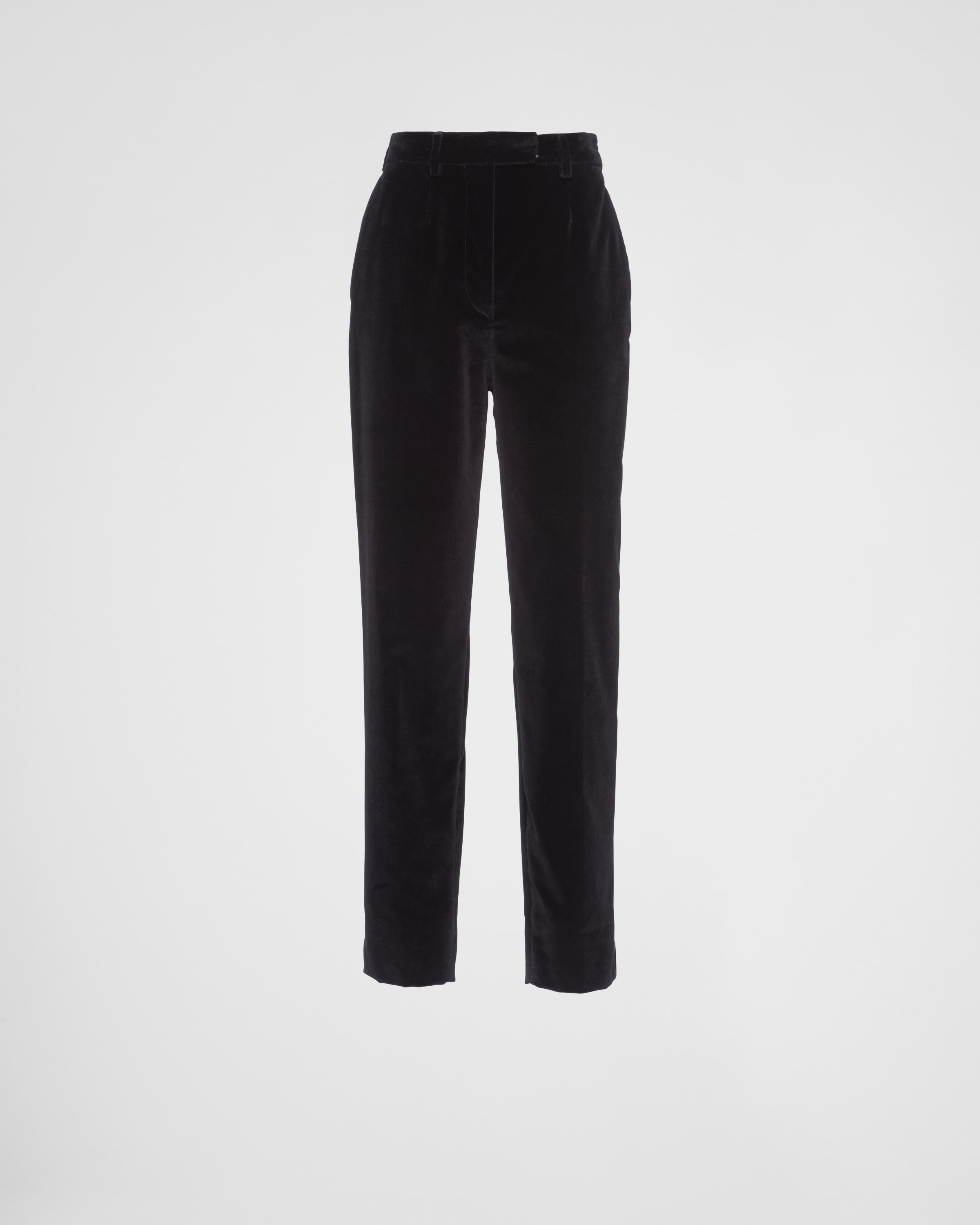 Prada Velvet Straight Pants - Black | Editorialist