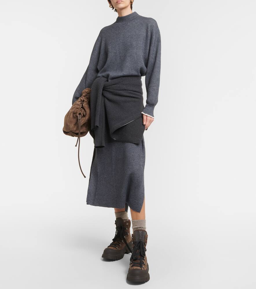 BRUNELLO CUCINELLI Brunello Cucinelli Ribbed-knit Midi Dress