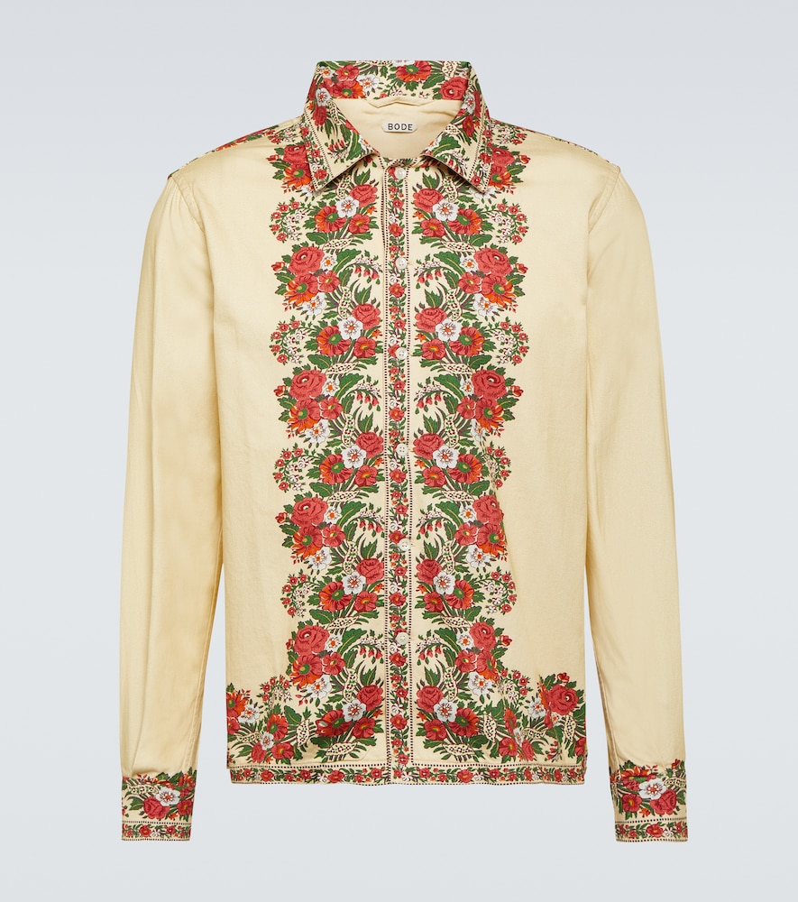 Bode Winter Bouquet Cotton Shirt In Beige - 20% Off | Editorialist