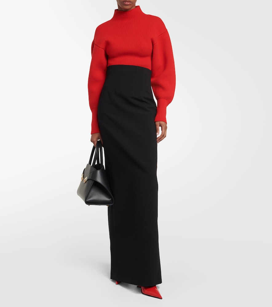 SALVATORE FERRAGAMO Ferragamo High-Rise Wool-Blend Maxi Skirt