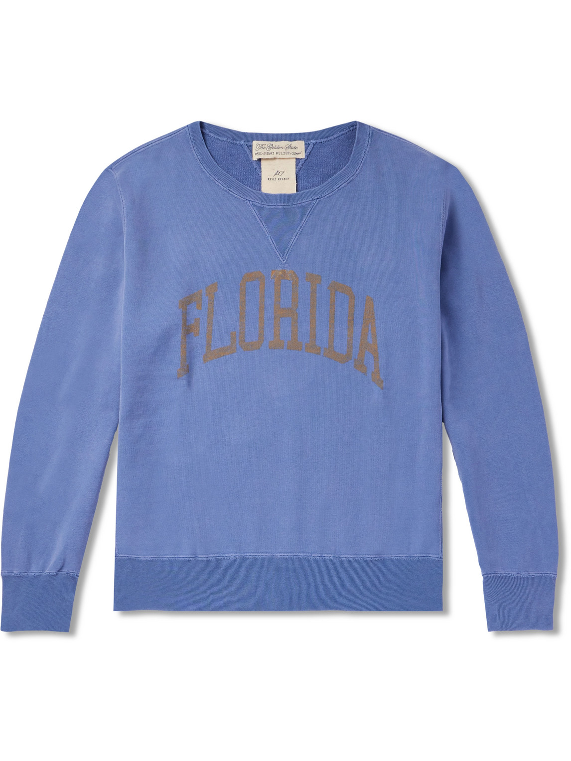 Remi Relief Florida Printed Cotton-Jersey Sweatshirt M In Blue