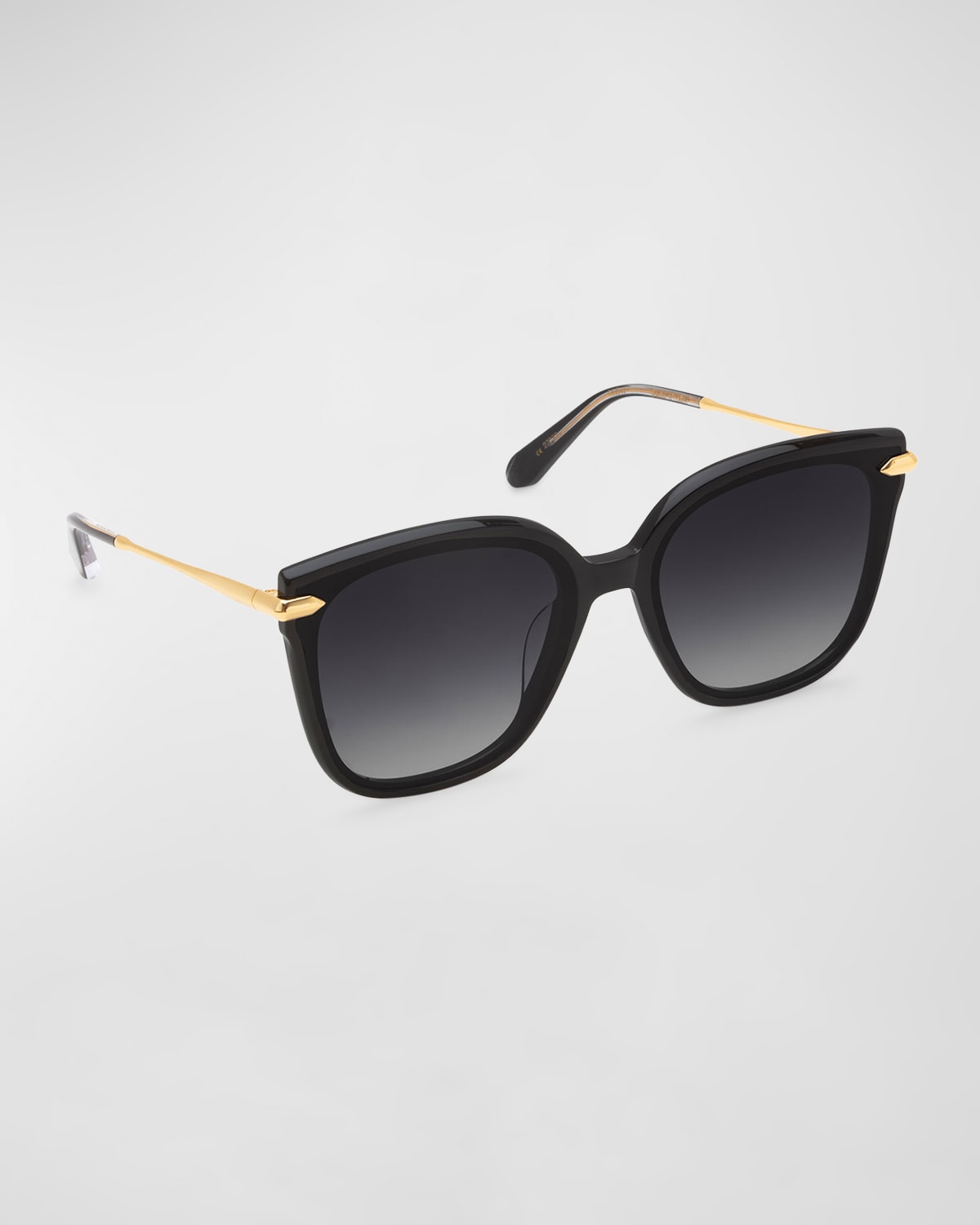 Krewe Dede Nylon Mixed-Media Square Sunglasses - Black 
