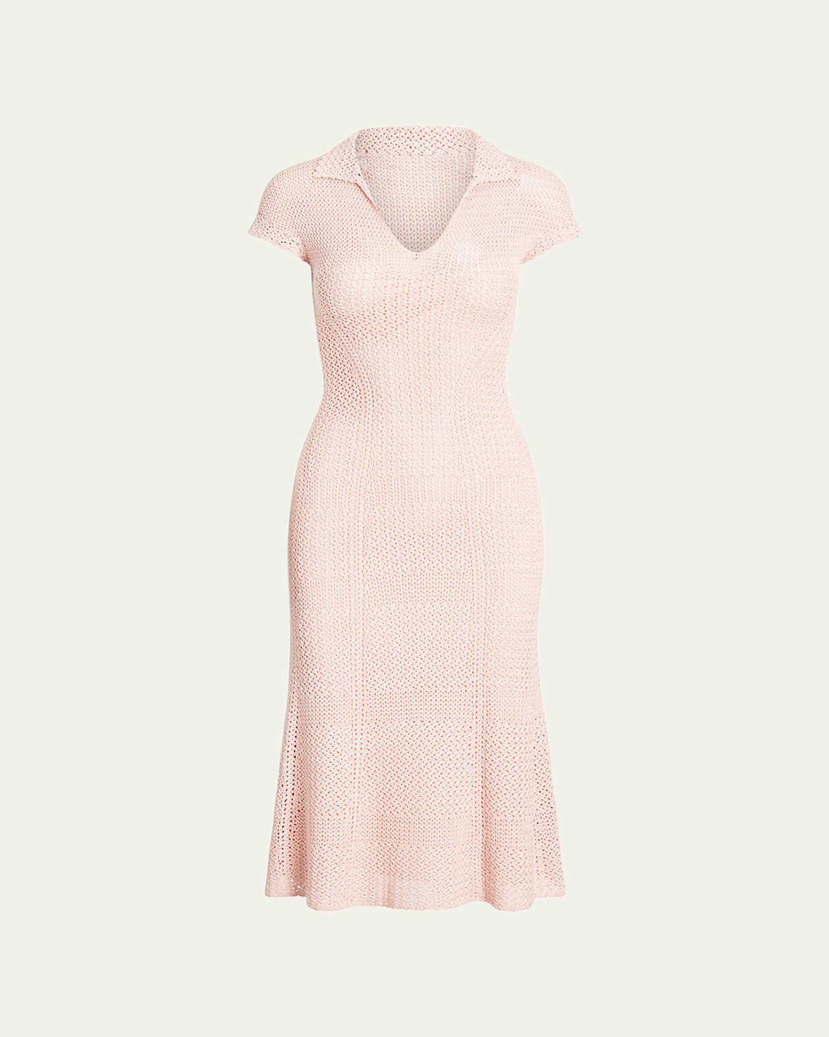 polo ralph lauren crochet dress Polo Ralph Lauren crochet-detail V-neck Midi Dress | White