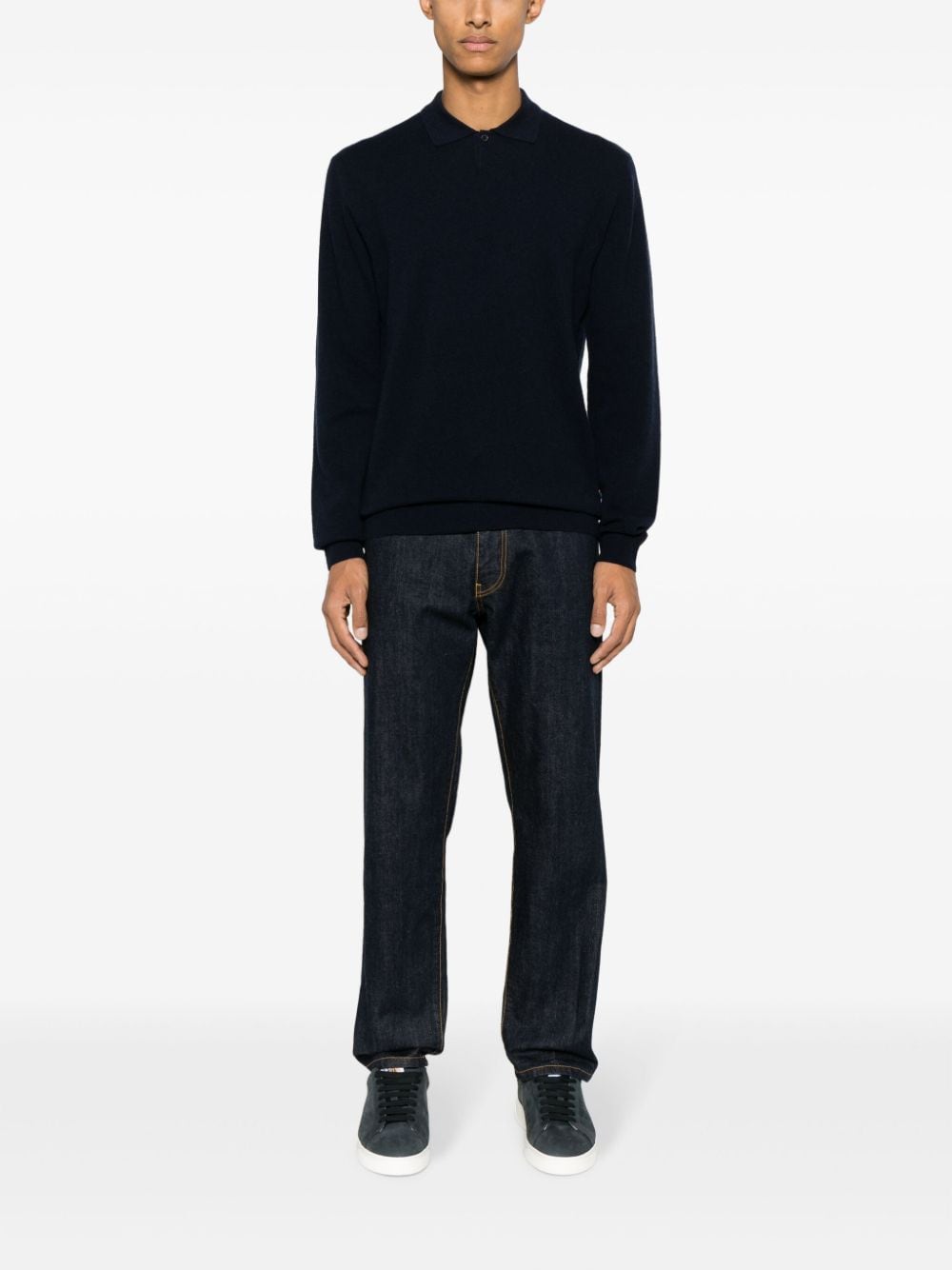 ORLEBAR BROWN bruno longsleeved cashmere polo shirt
