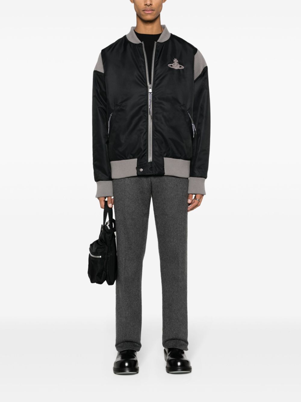 VIVIENNE WESTWOOD Vivienne Westwood orb-embroidered cotton bomber jacket
