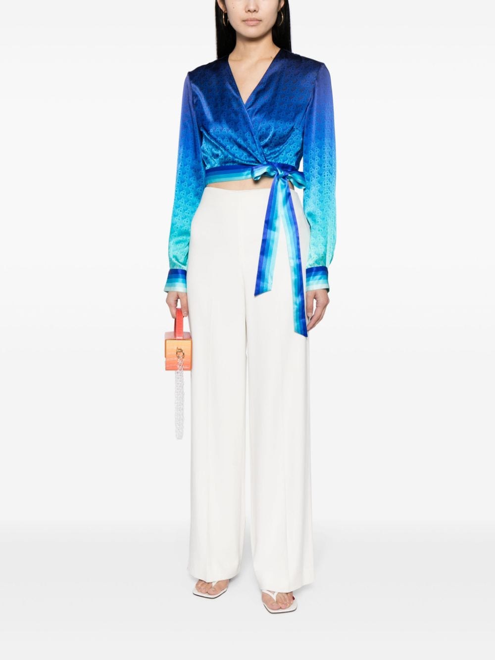 CASABLANCA The Night View Wrap Blouse