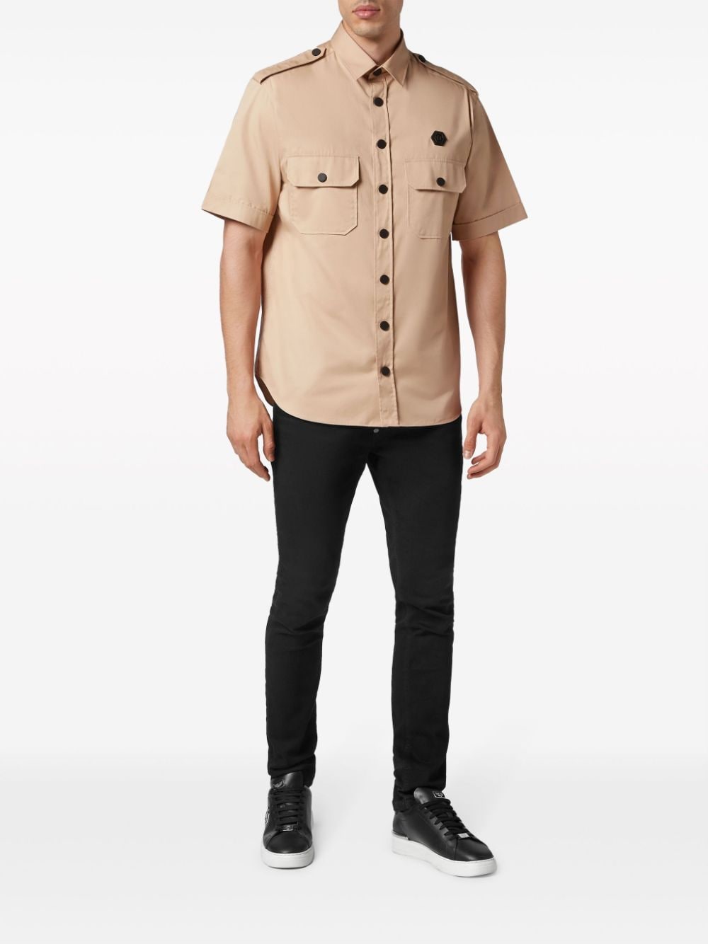 PHILIPP PLEIN plein gothic cotton military shirt