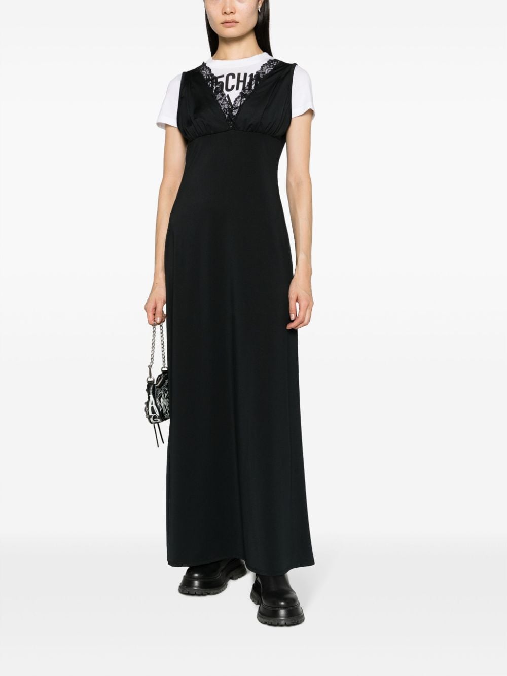 MOSCHINO MOSCHINO JEANS Logo-Print Layered Maxi Dress