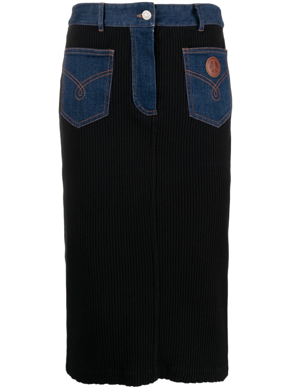 MOSCHINO High-Waist Ribbed Pencil Skirt